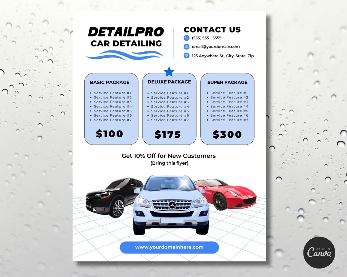 Customizable Car Detailing, Car Wash, Flyer Template for Auto and ...