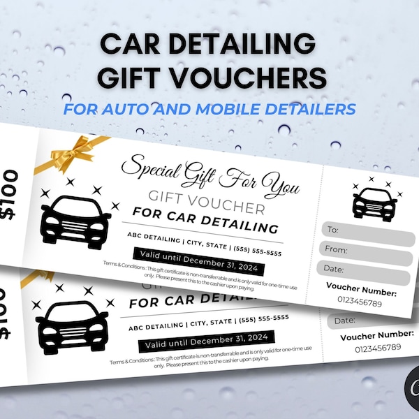 Car Detailing Voucher - Etsy