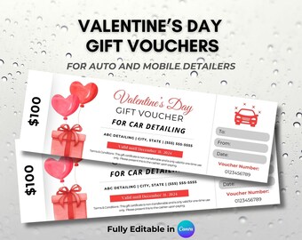 Car Detailing Gift Voucher Template + Bonus PDF Tracker Sheet ...