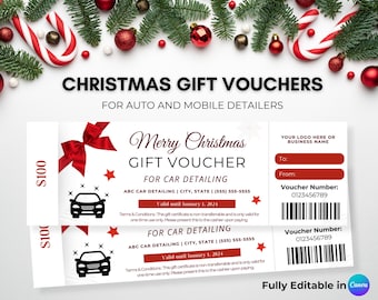 Car Detailing Valentine's Day Gift Voucher Template + Bonus PDF Voucher ...