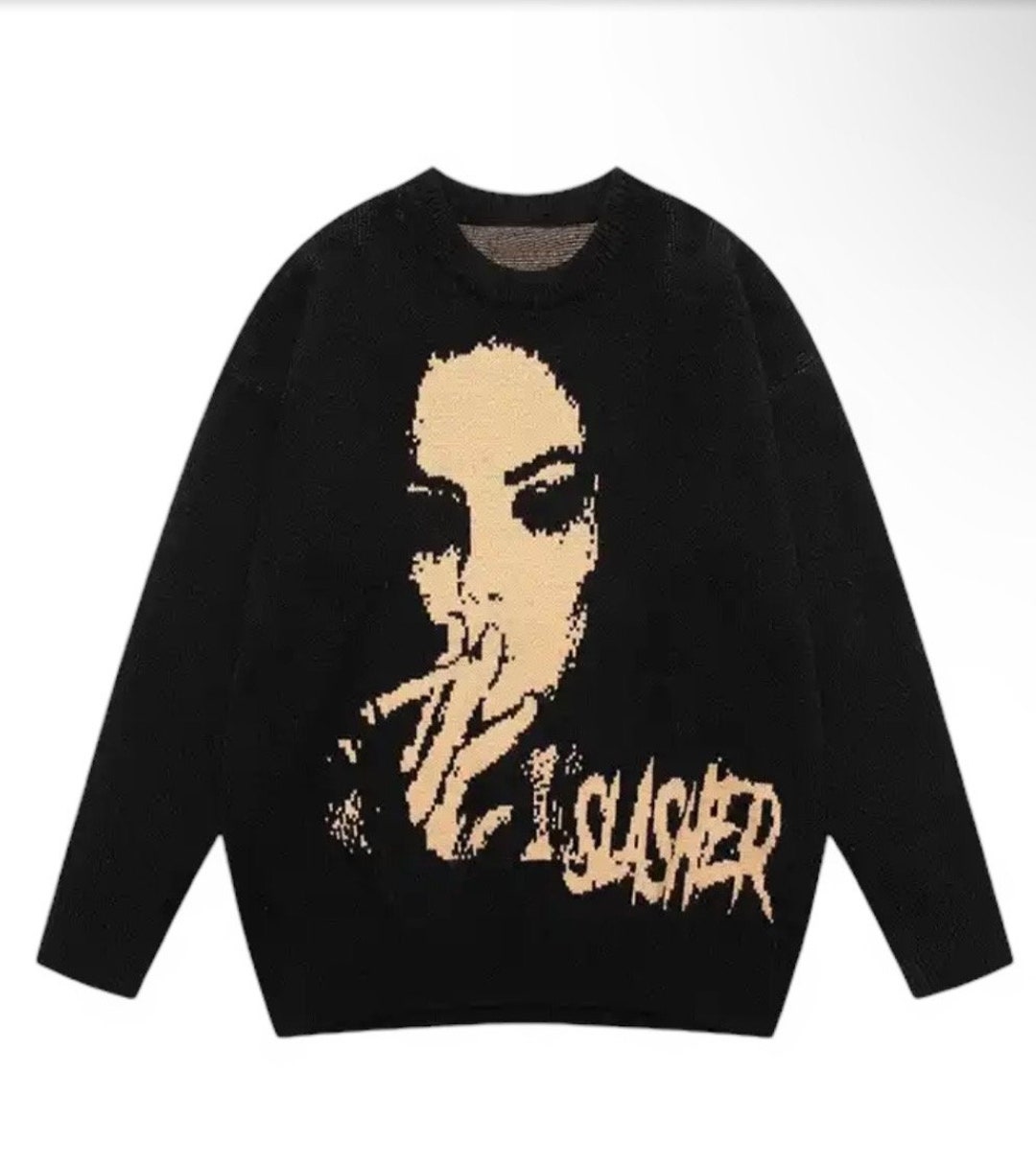 Harajuku Long Sleeve Sweater for Women Oversized Pullover, Vintage ...