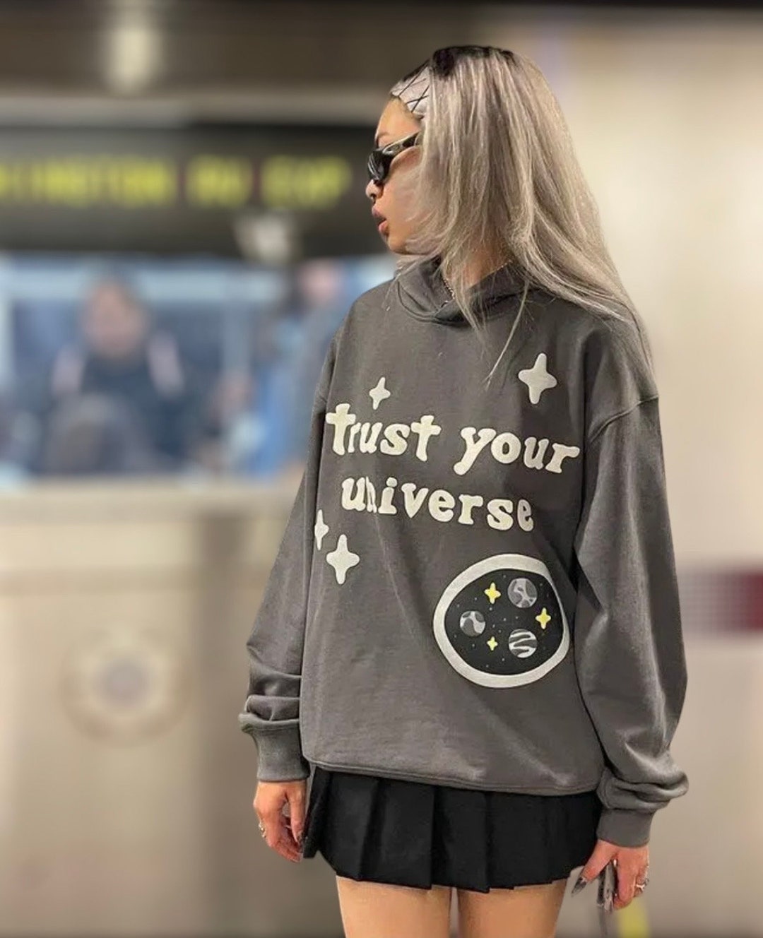 Punk Print Hoodie Vintage Oversized Streetwear Gothic Harajuku Grunge ...