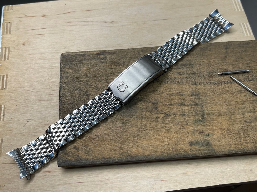 19mm Beads of Rice Grain Bracelet Stainless Steel for Omega Vintage ...
