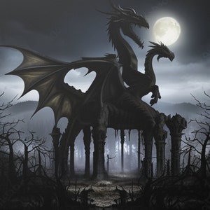 Dragon Moon-satin Poster (210gsm) - Etsy