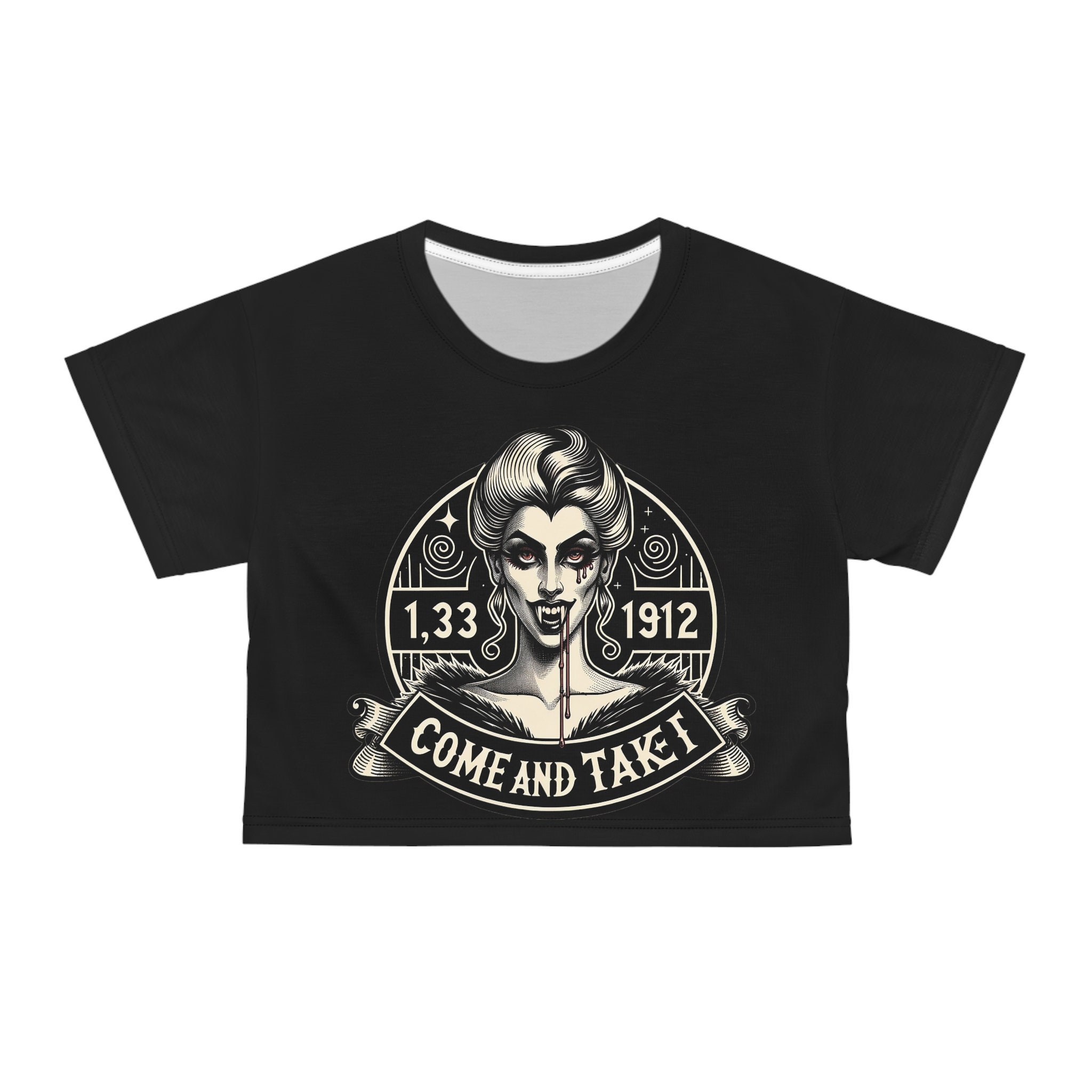 Come and Take It Vampire-crop Tee AOP - Etsy