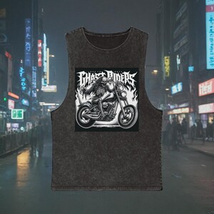 Demonic Ghoulish Outlaw Biker Stonewash Sleeveless Tee - Etsy