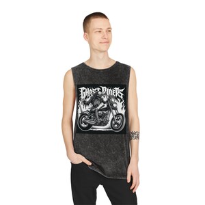 Demonic Ghoulish Outlaw Biker Stonewash Sleeveless Tee - Etsy