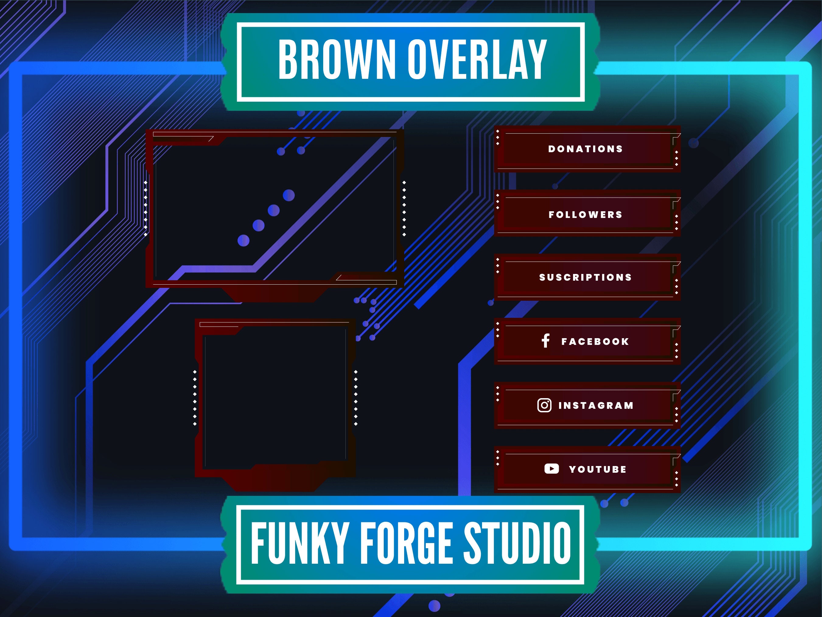 Animated Brown Overlay Pack Stream Aesthetics Gamer Overlay Chat ...