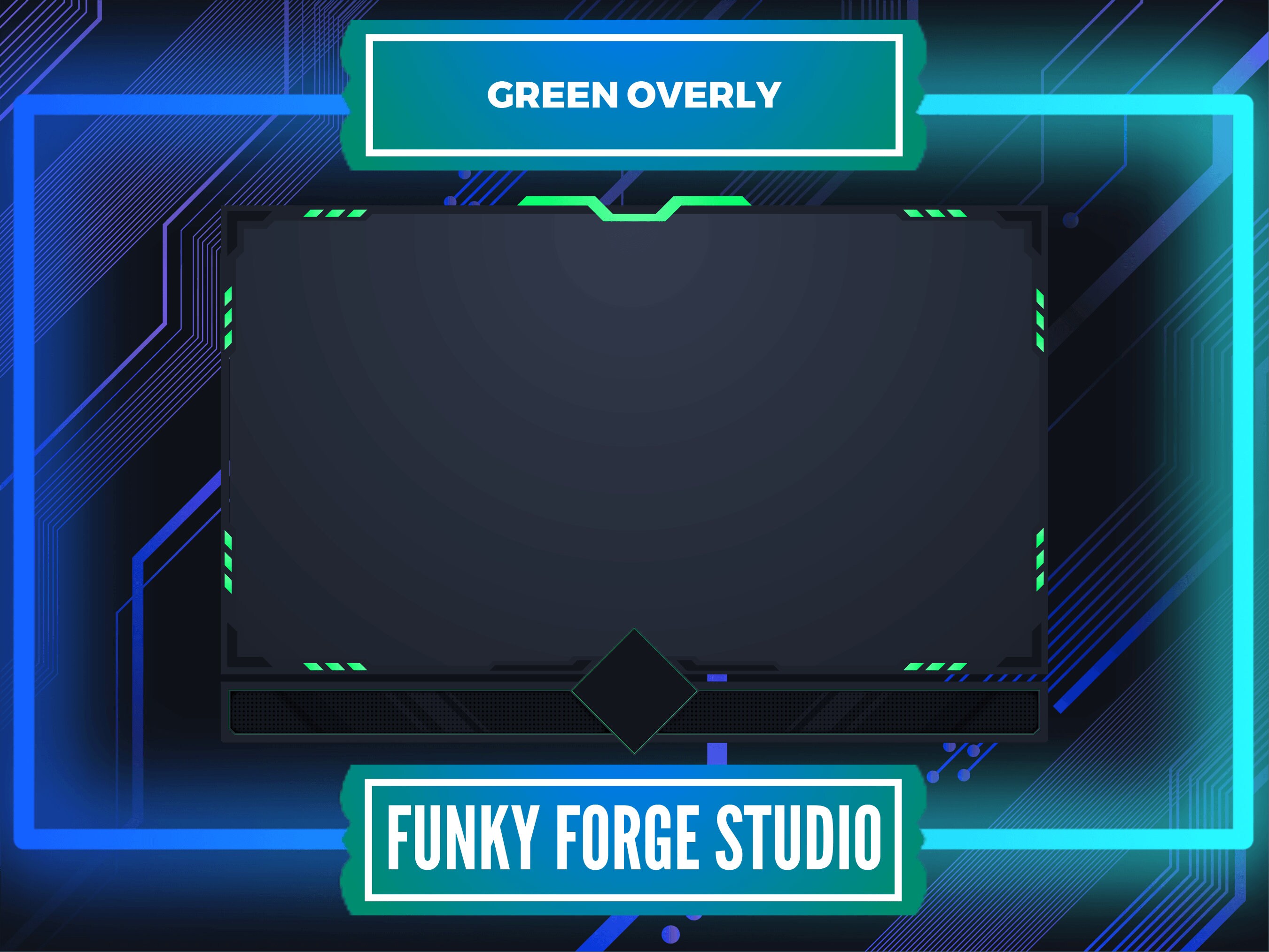 Green Static Streaming Overlay Bundle Twitch Overlay Kit Static Stream ...