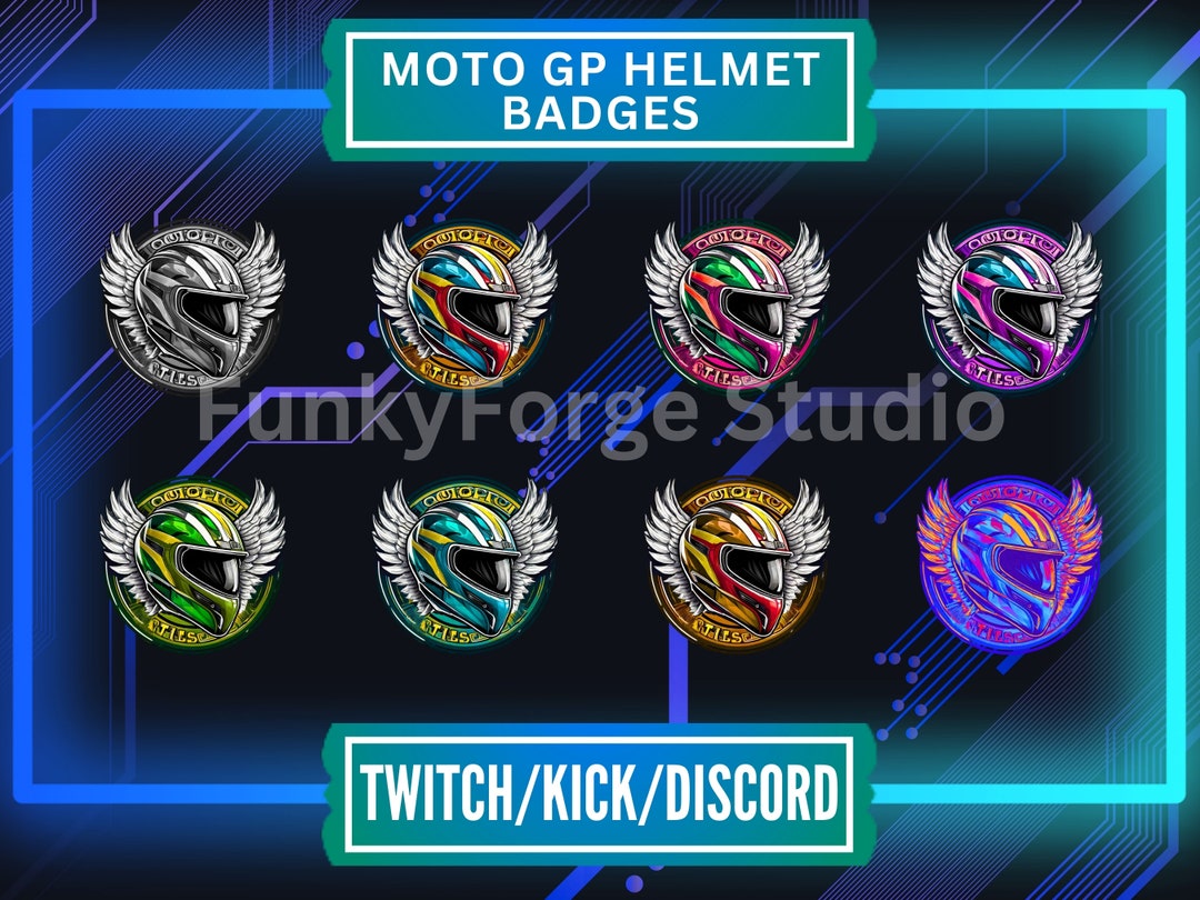 Moto GP Helmet Twitch Sub Badges Unique Bit Badges for Streamers ...