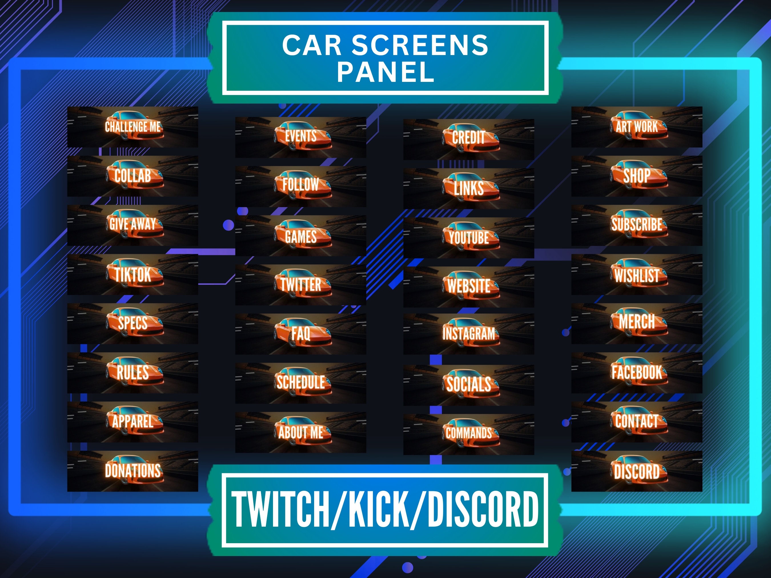 Car Twitch Overlay / Vehicle / Youtube / Pre-made Overlay / Aesthetic ...