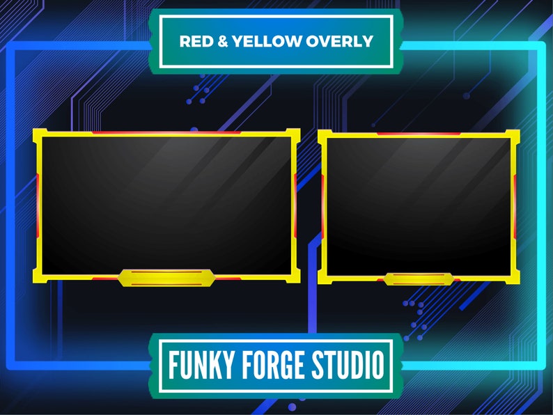 Red and Yellow Twitch Overlay Package Static Stream Overlay Pack Twitch ...