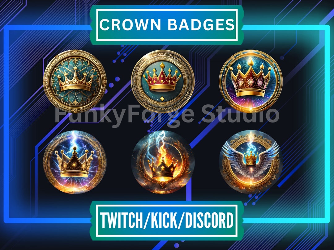 Twitch Crown Sub Badges 6 Badges Gems Twitch Discord Youtube. - Etsy