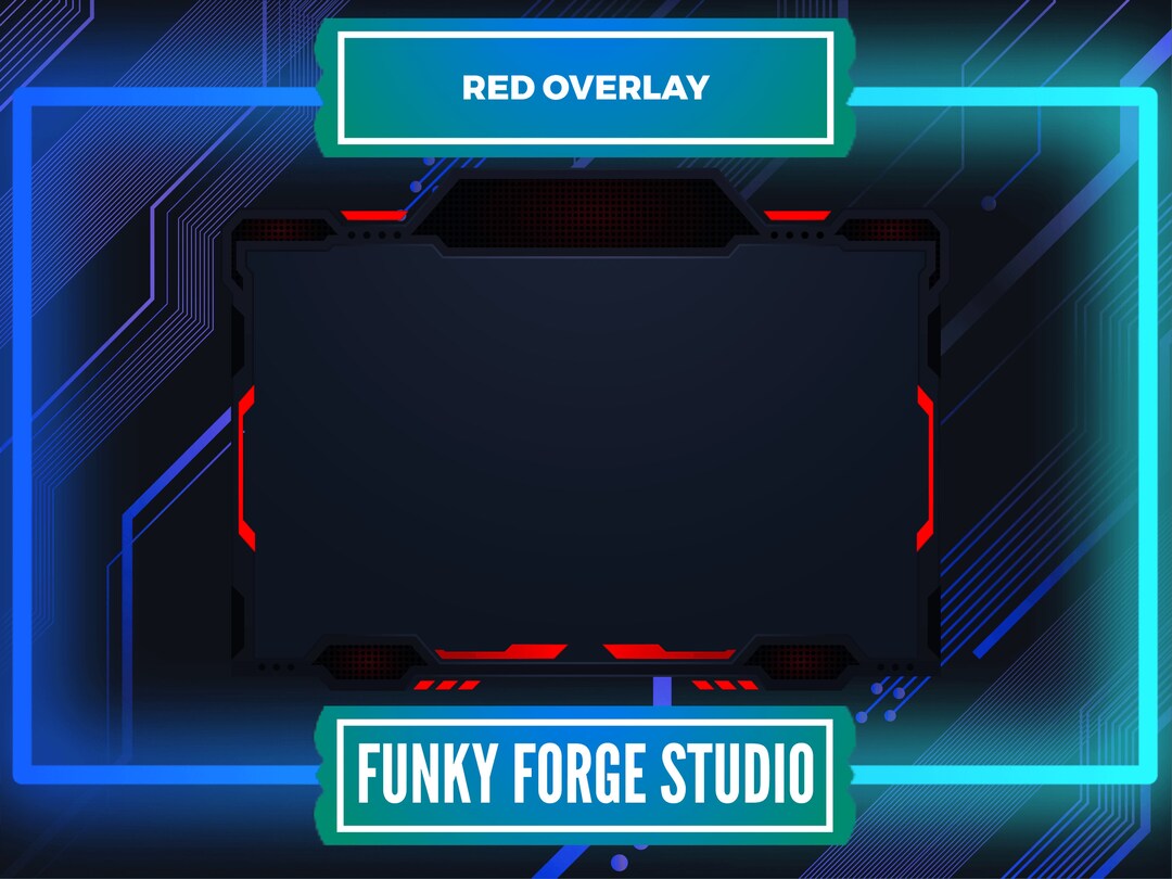 Red Twitch Stream Overlay Stream Panels Webcam Frame Streamer Overlay ...