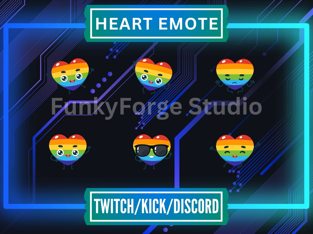 Static Heart Emote Heart Wearing Glasses Emote Love Emote Cute Heart ...