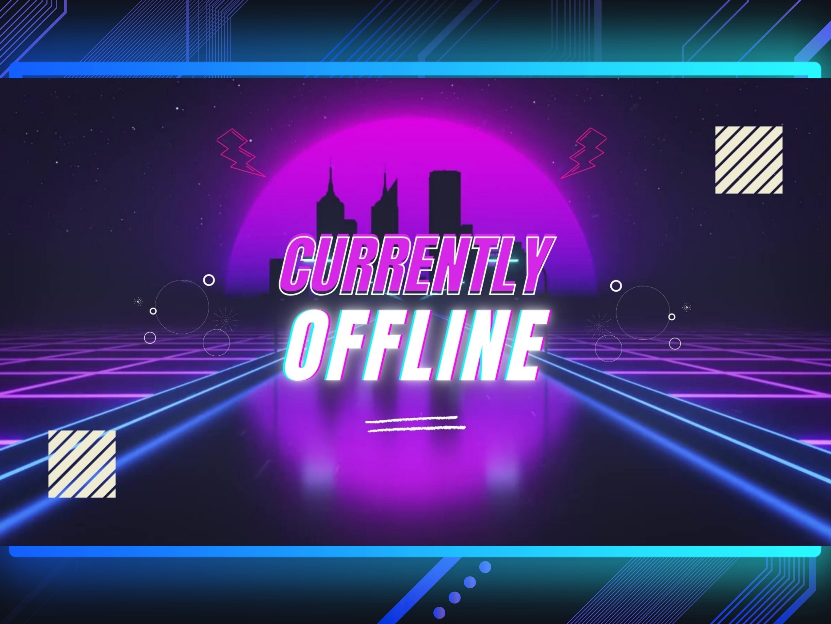 Animated Retro Purple Neon Twitch Overlays Complete Stream Package Neon ...