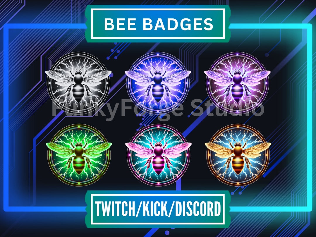 Bee Badges Twitch Sub Bit Badges Insect Badges Gaming 6-bit Style Pre ...
