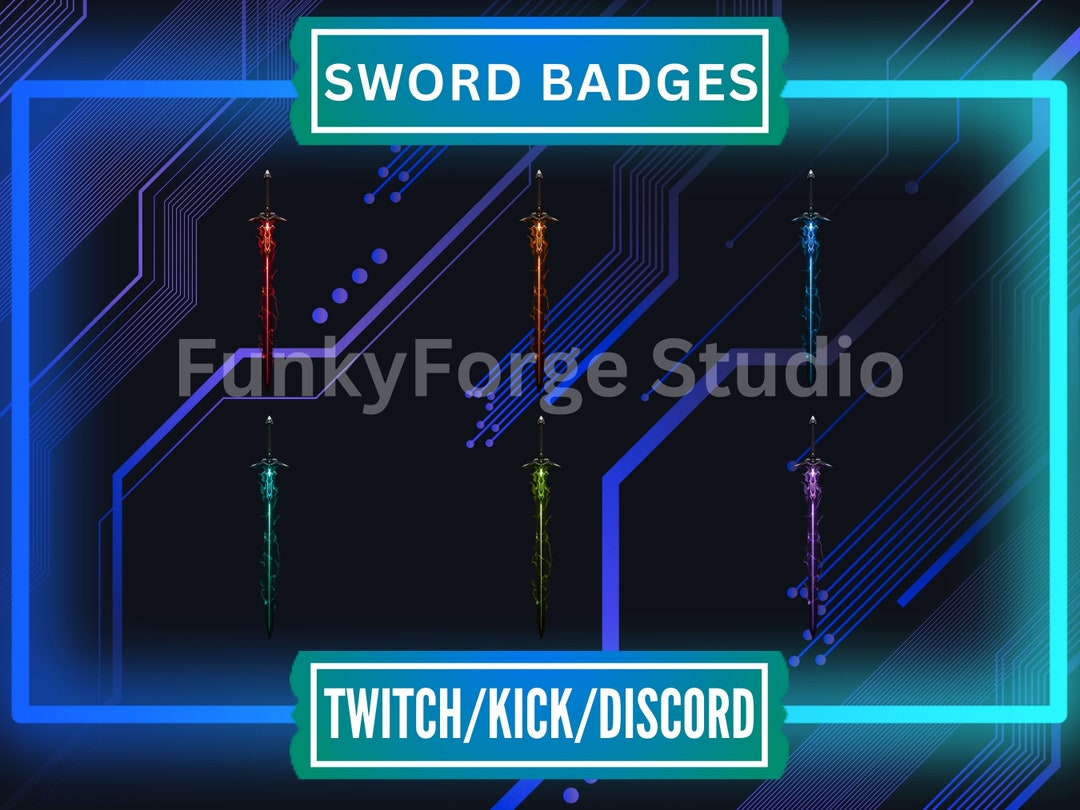 Twitch Sword Badges Twitch Sub Badges Twitch Bit Badges Twitch Loyalty ...