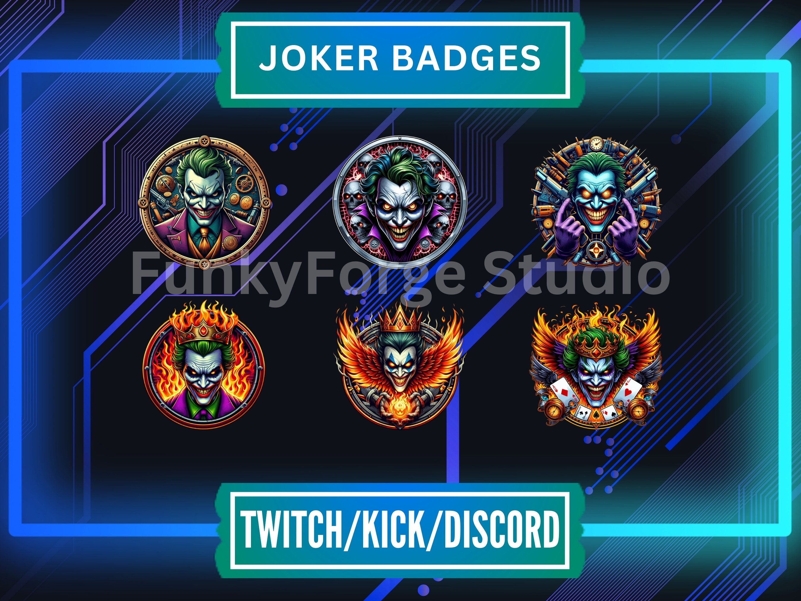 Joker Badges Anime Twitch Subscription and Bit Badges Cute Badges for ...