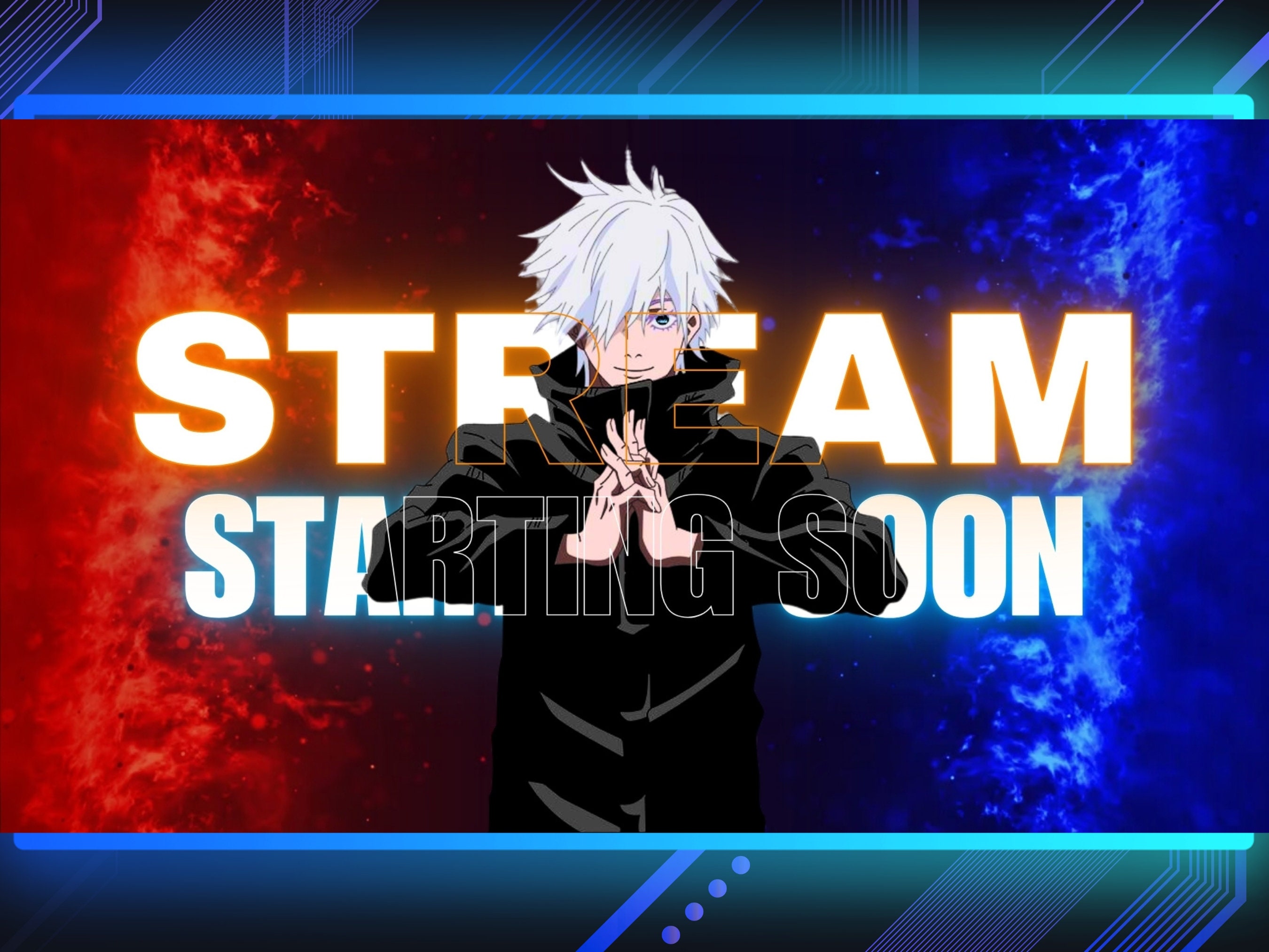 Gojo-satoru Animated Streaming Overlay Anime-themed 4x Screens starting ...
