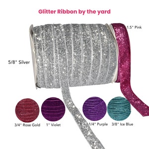Glitter Velvet Ribbon by the Yard, Glitter Ribbon, Sparkle Velvet ...