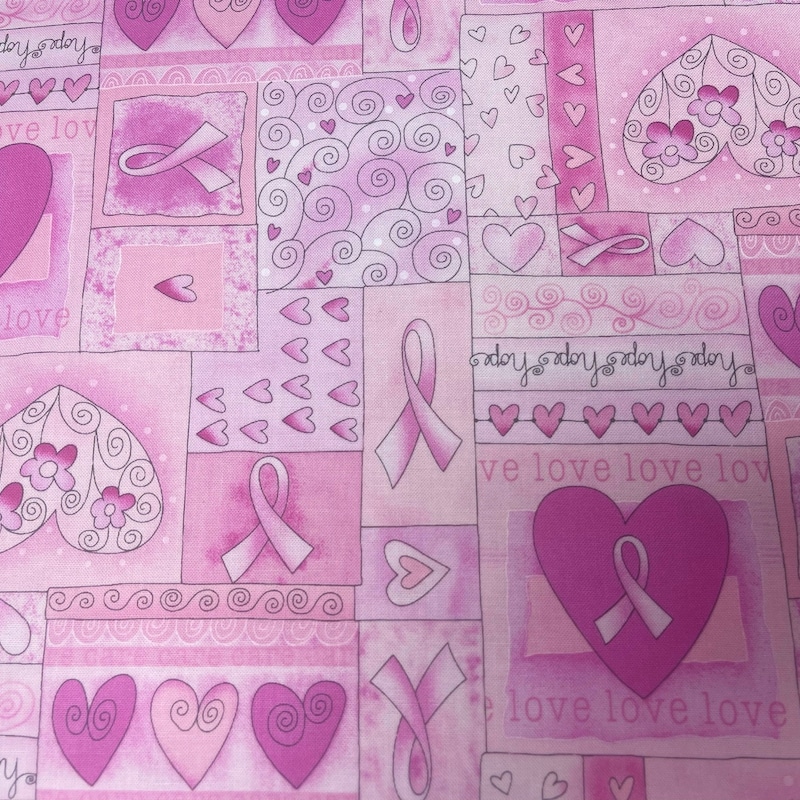 Breast Cancer Fabric by the Yard - Etsy
