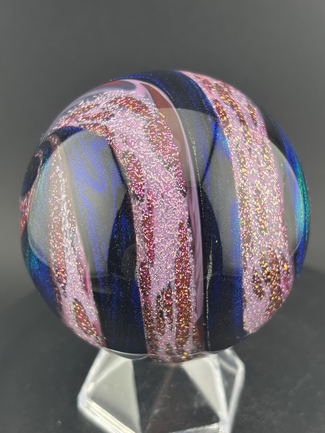 Cool,2.4 Inch Contemporary Glass Marble Dichroic, Cane , Twist, Marble ...