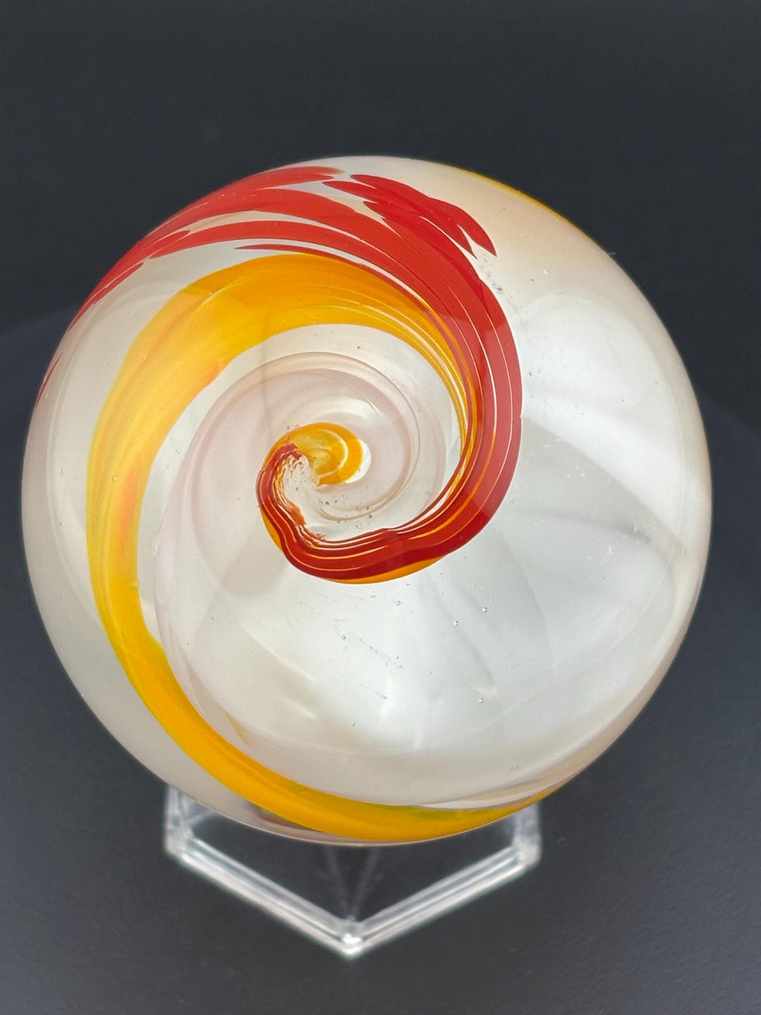 Cool,2.3 Inch Contemporary Glass Marble Twist Marble in Glass Handmade ...