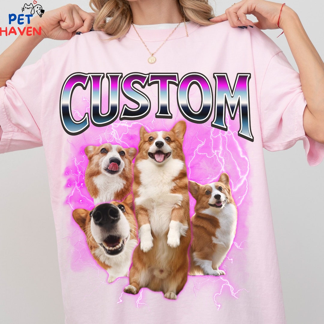 Custom Comfort Colors Dog Shirt, Retro Collage Shirt, Custom Pet Shirt ...