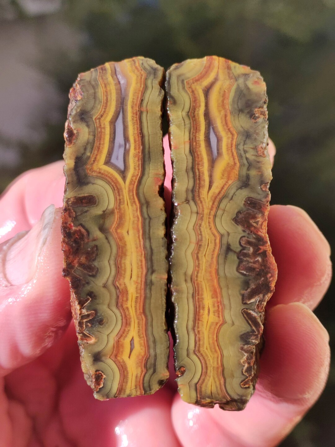 Yellow Striped Agate Stone - Etsy