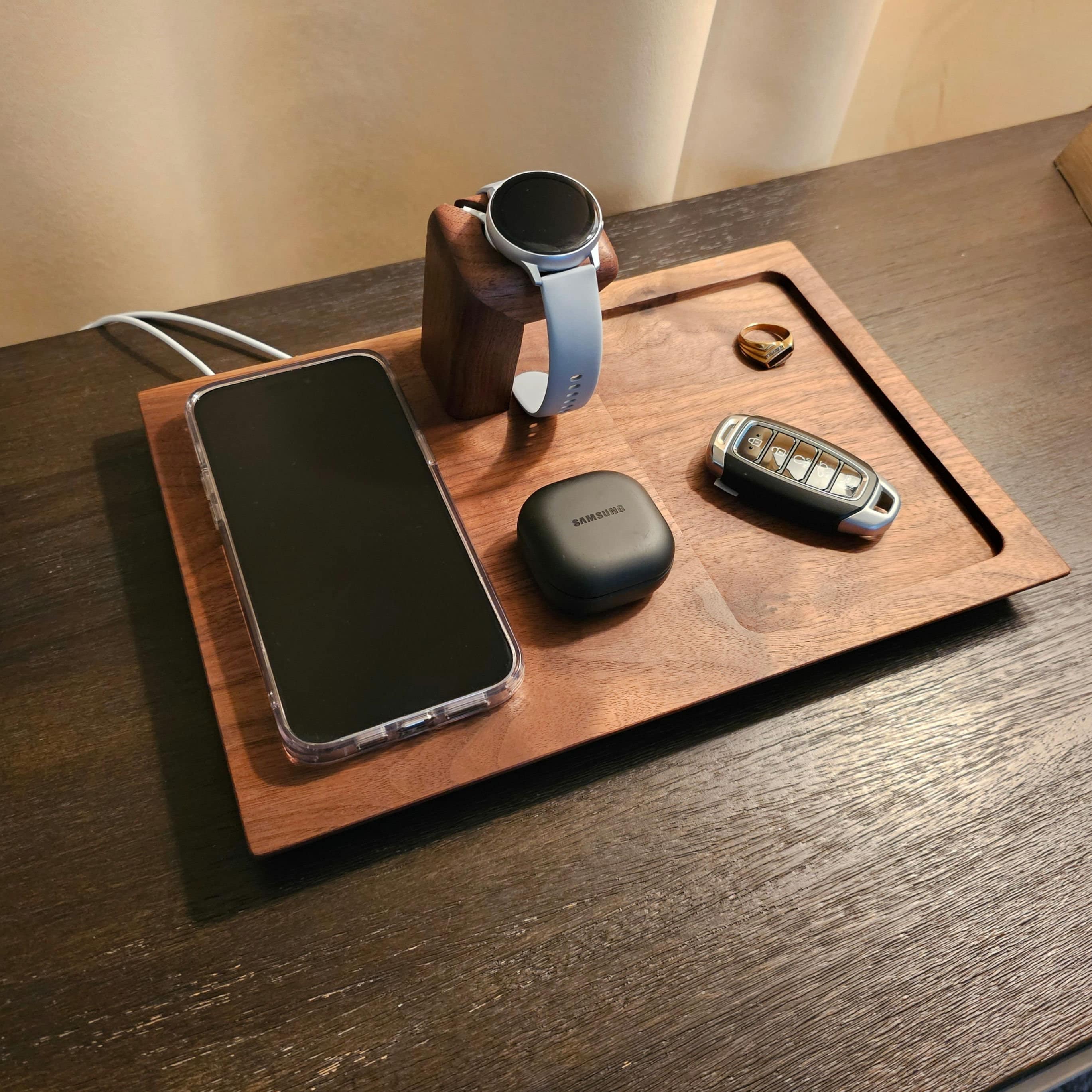 Solid Wood EDC Charging Station for Iphone, Magsafe Charger Insert ...