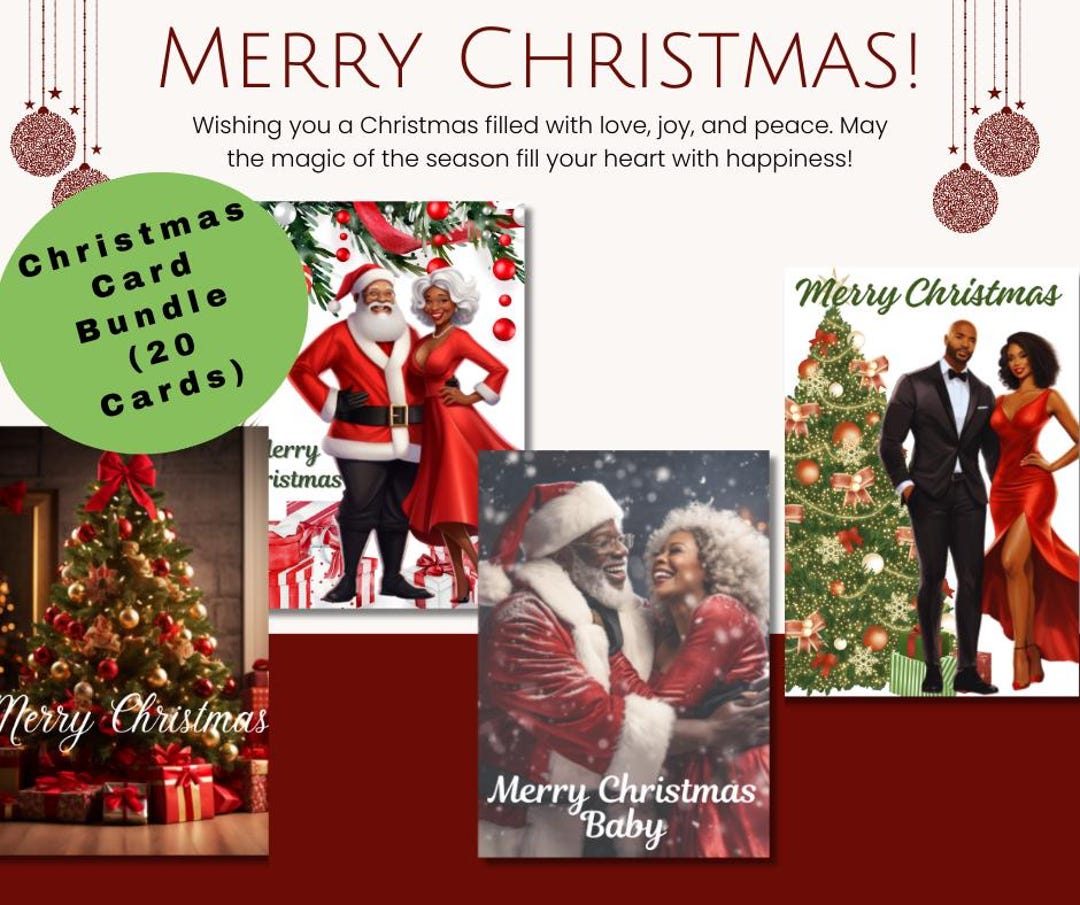 Christmas Card Bundle Elegant Printable Holiday Greeting Cards - Etsy