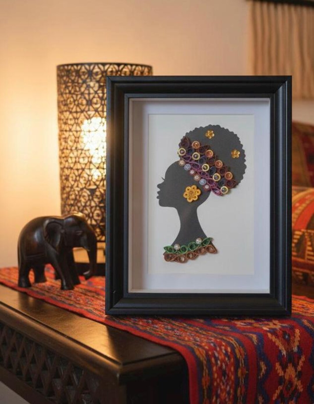 3D Frame "african Head" African Art Quilling HANDMADE - Etsy