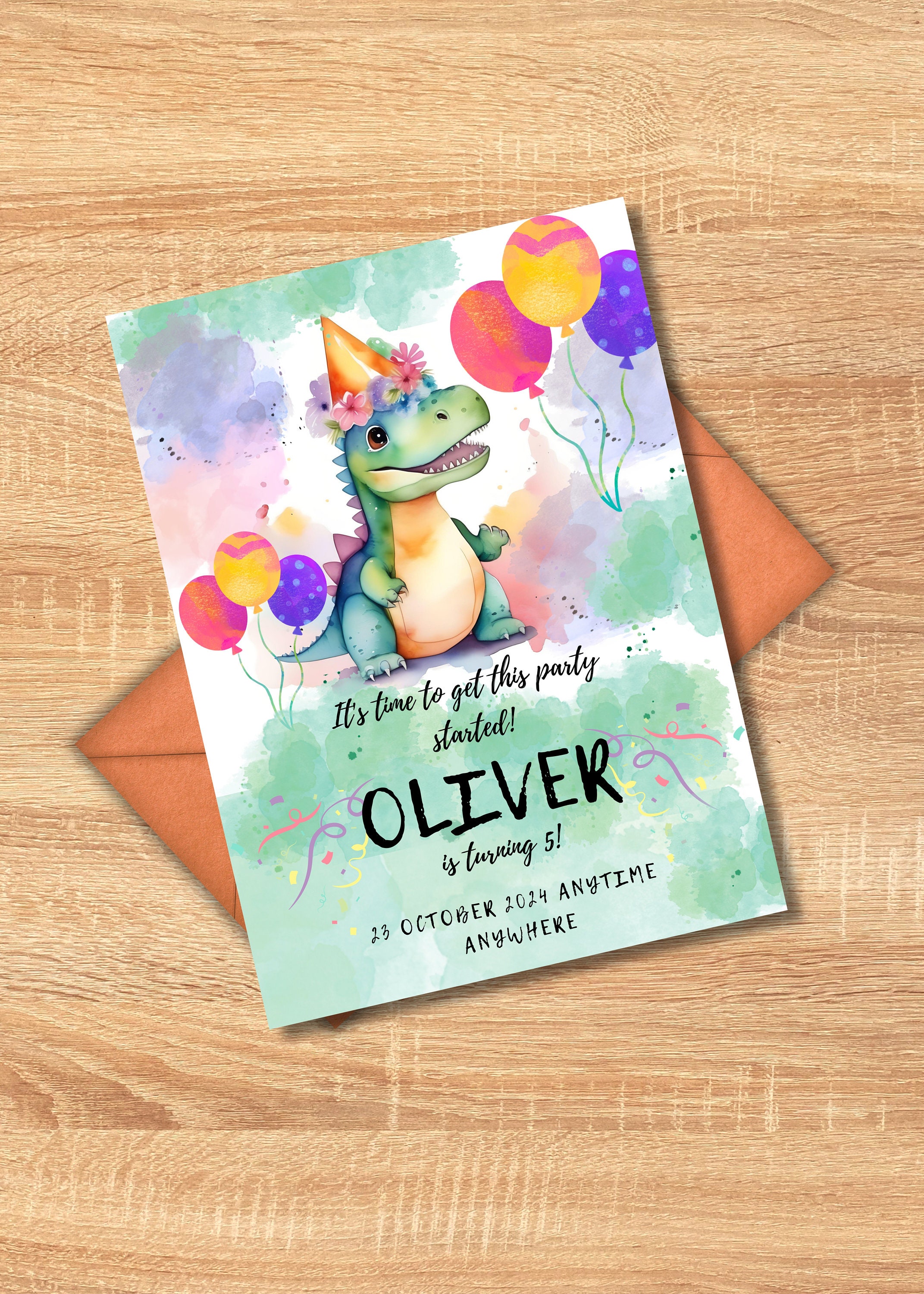 Dinosaur Birthday Card - Etsy