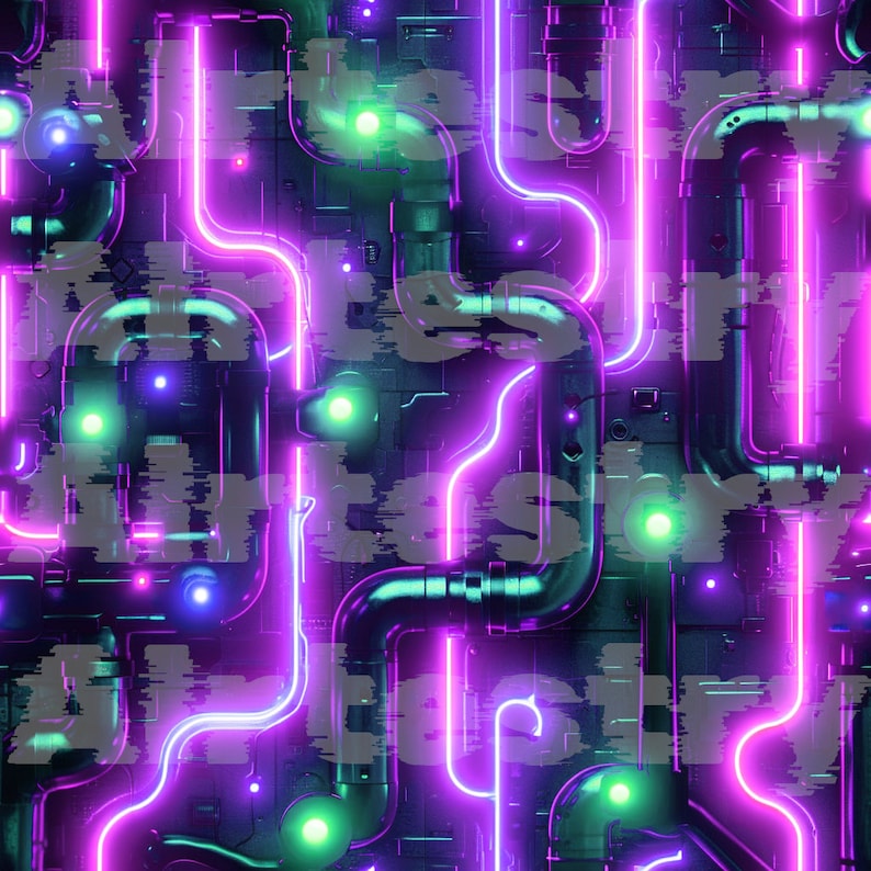 6 Seamless Cyberpunk Patterns - Etsy