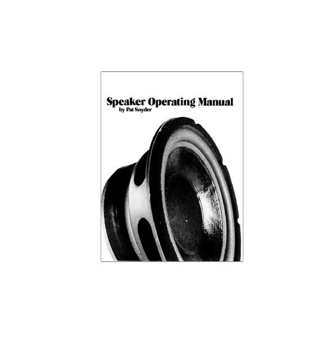 Speakerlab - Speaker Operation Manual - 12-page Booklet - Etsy