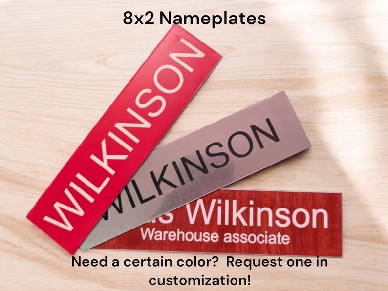 Custom Nameplates, Different Colors - Etsy