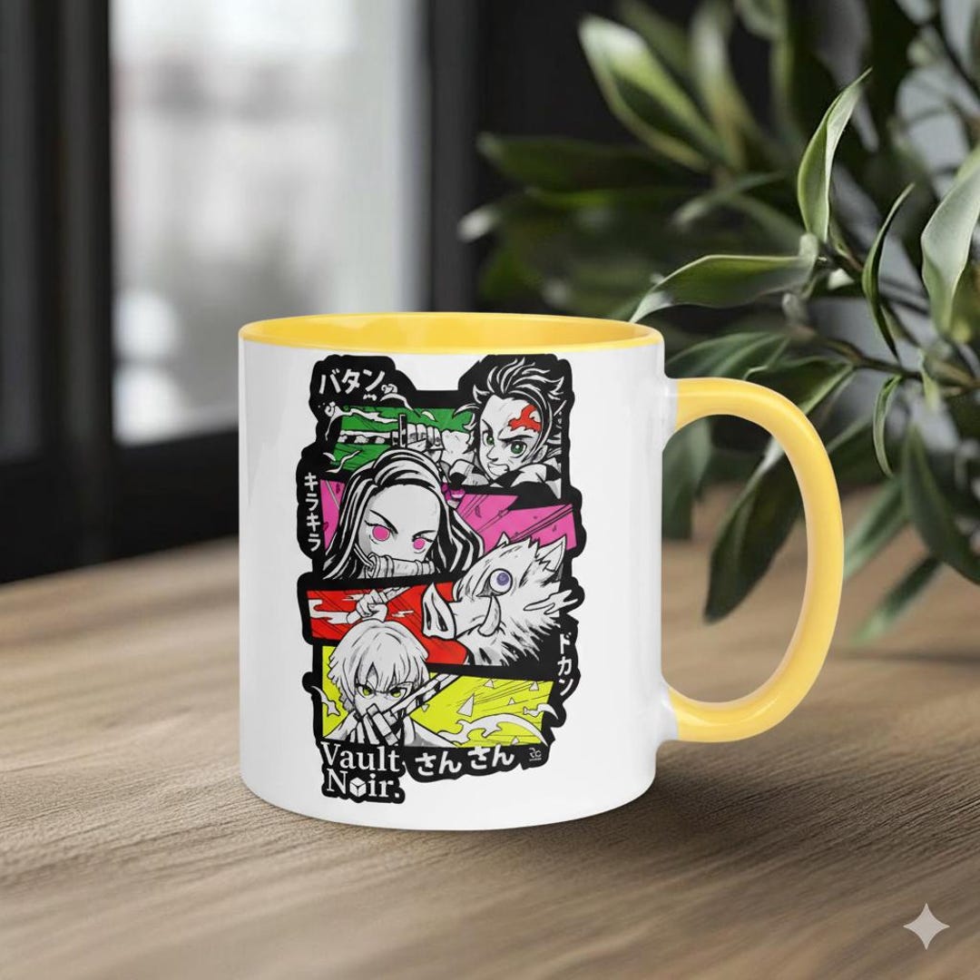 Kimetsu No Yaiba Mug – Chibi Demon Slayer Squad Cup | Color Accent ...