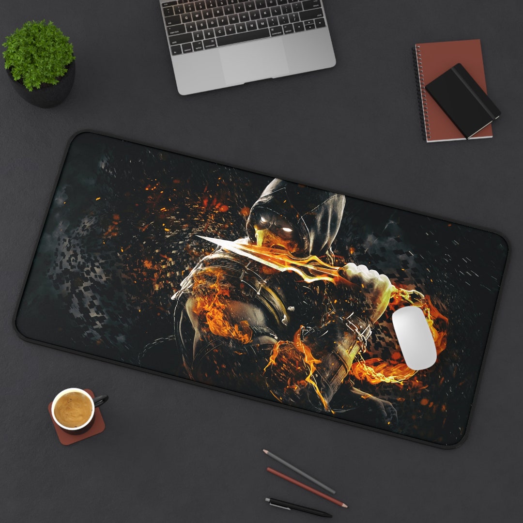 Scorpion Mortal Kombat Fanart Inspired Mouse Pad Desk Mat, Gamer Gift ...