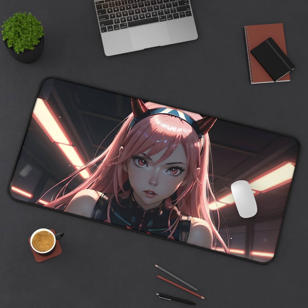 Zero Two Inspired Desk Mat / Mouse Pad, Zero Two Fan Art Mouse Pad, Large Gamer Mouse Pad Gift ...