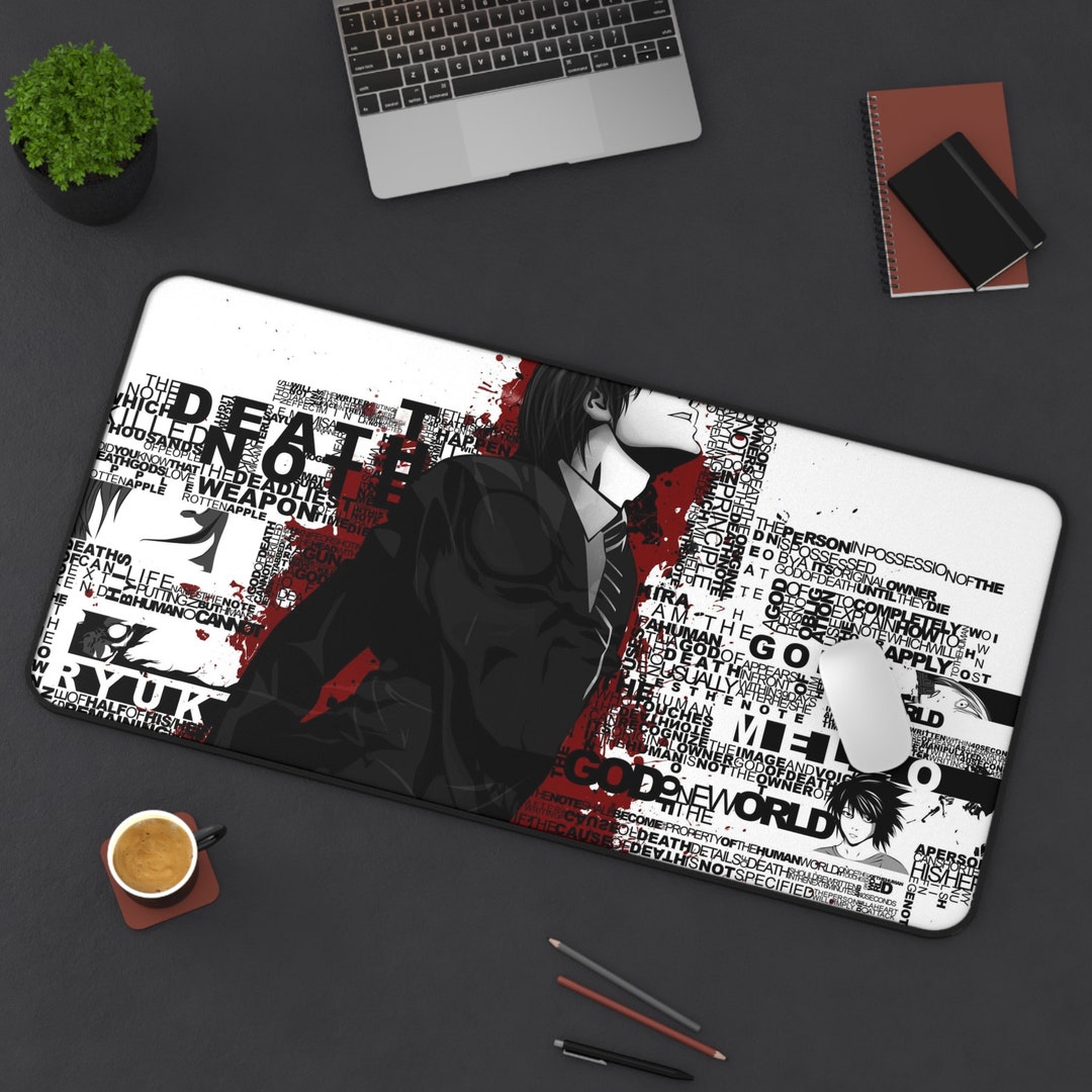 Death Note Teru Mikami, Fan Art Anime Inspired Mouse Pad, Desk Mat, and ...