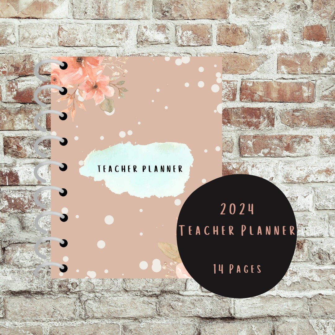 2024 Teacher Planner Lesson Plan Gradebook Monthly Agenda Homeschool ...