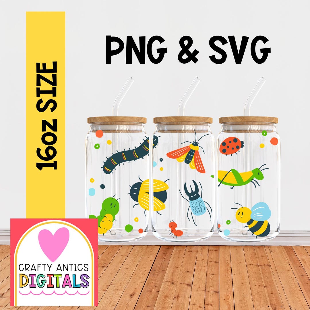 Bug Collage Summer Picnic PNG SVG Digital Cup File Cutesy Design Uv DTF ...