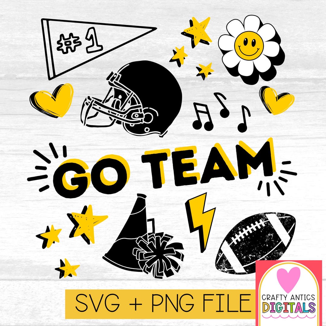 Go Team Football Mascot T PNG SVG Digital File Double Design High ...