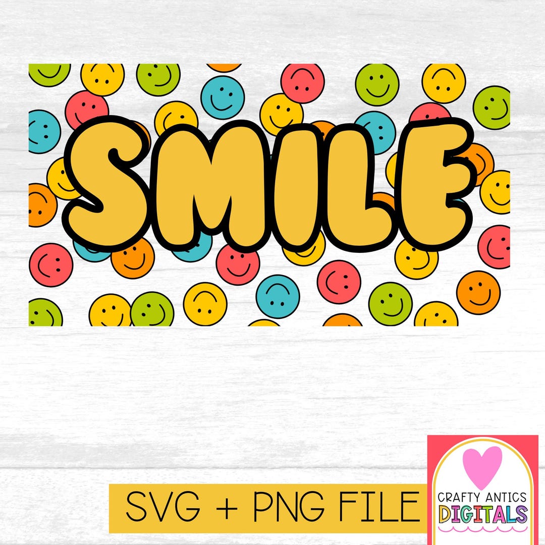 Smiley Face Primary Colored PNG SVG Digital File Smile Design - Etsy