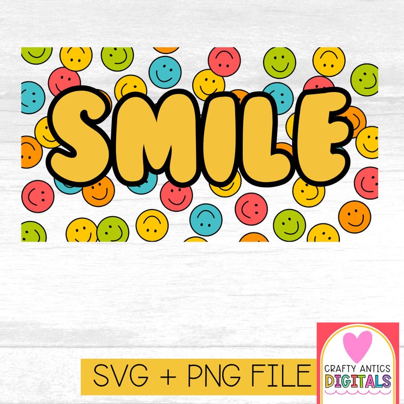 Smiley Face Primary Colored PNG SVG Digital File Smile Design - Etsy