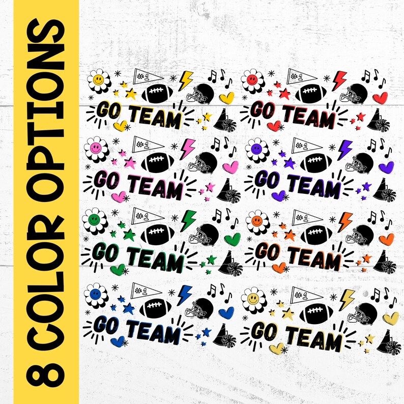 Football Cheer Go Team Sports PNG SVG Digital Cup File Design Uv DTF ...