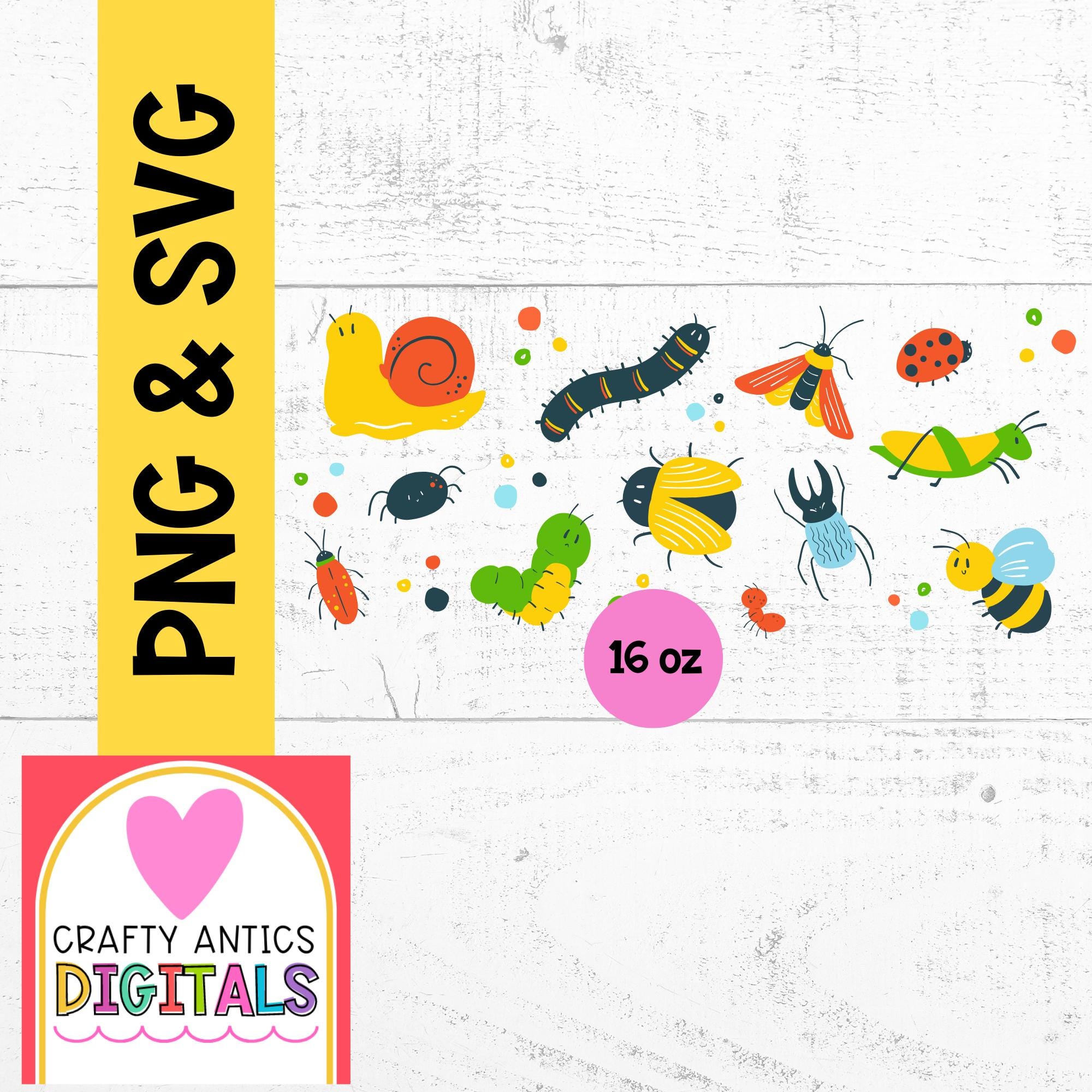Bug Collage Summer Picnic PNG SVG Digital Cup File Cutesy Design Uv DTF ...