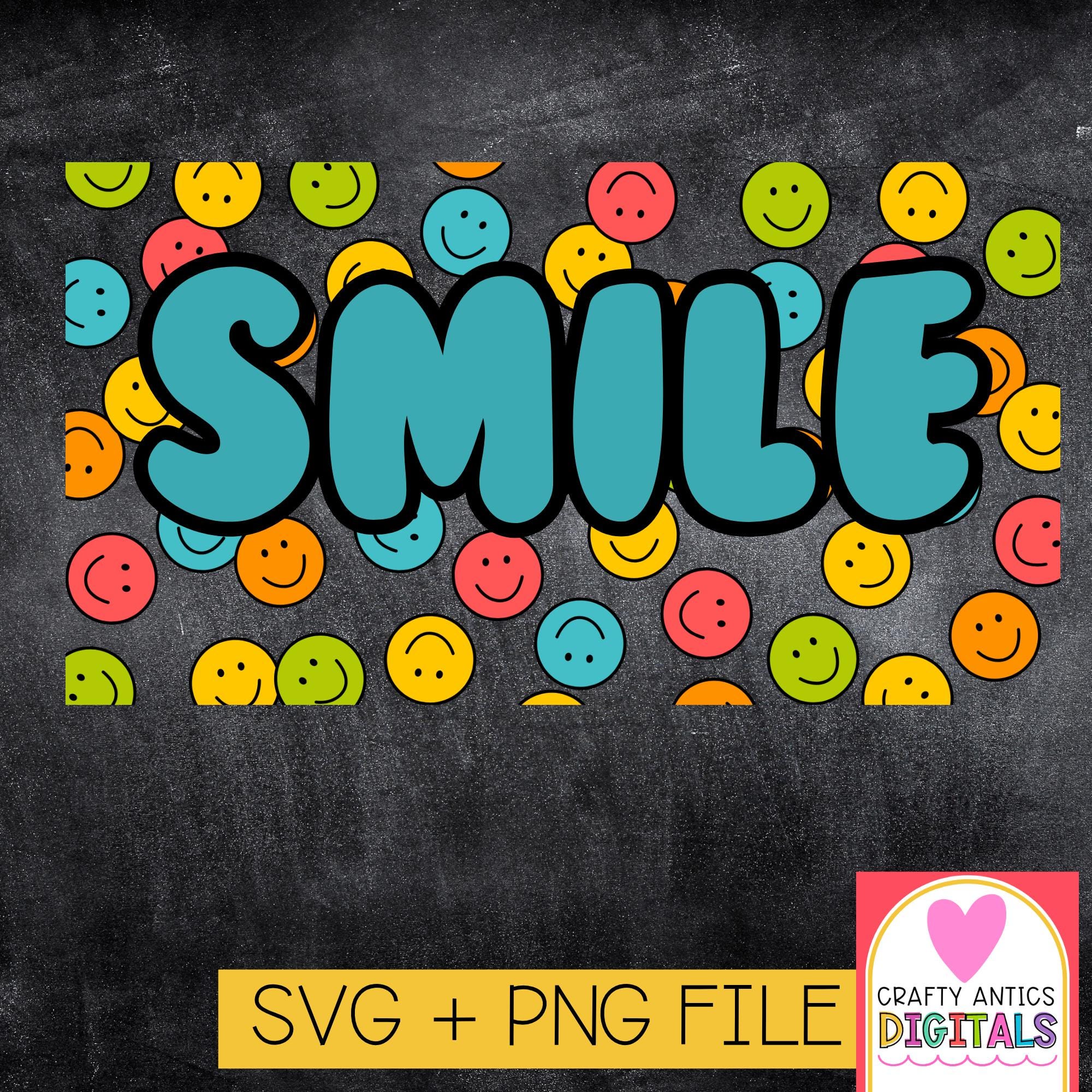 Smiley Face Primary Colored PNG SVG Digital File Smile Design - Etsy