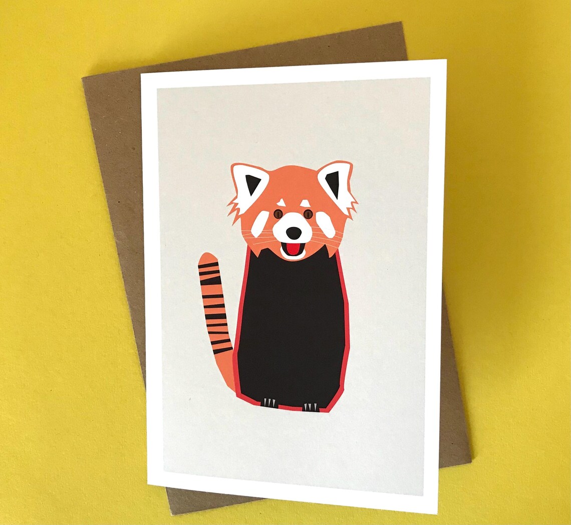 Red Panda // Greeting / Birthday Card - Etsy